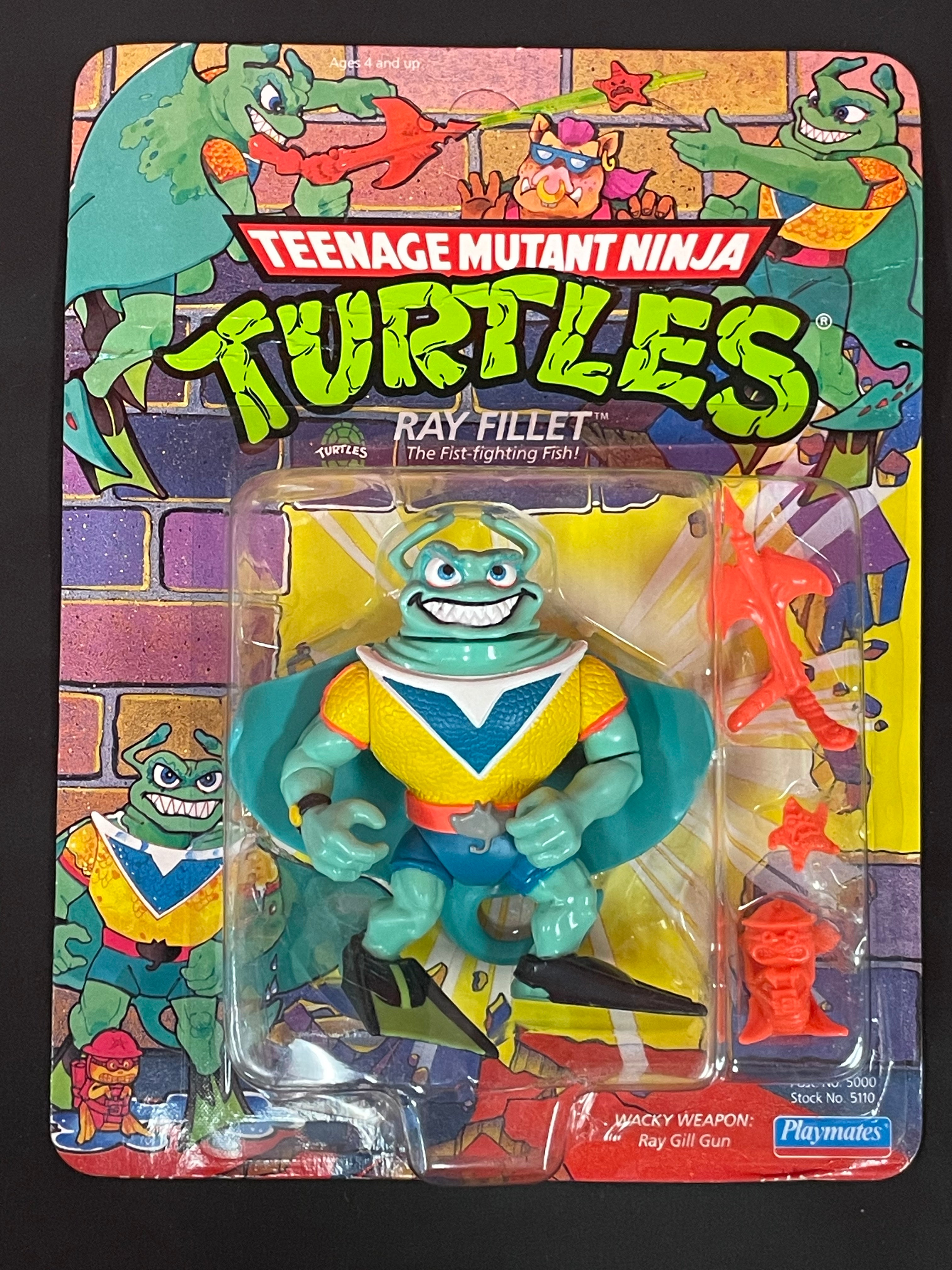 TMNT Ray Fillet 1990 MOC non color change vintage figure Unpunched ...